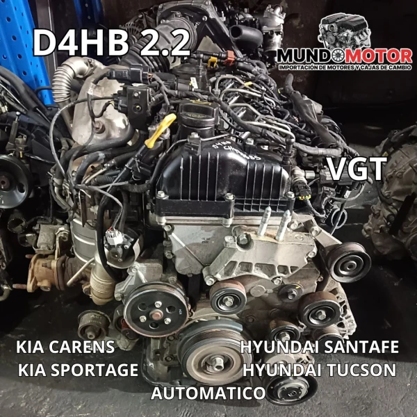 MOTOR D4HB 2.2 VGT Para HYUNDAI SANTA FE 2017-2021SKU: D4HB 2.2 VGT | ClickRepuestos ッ